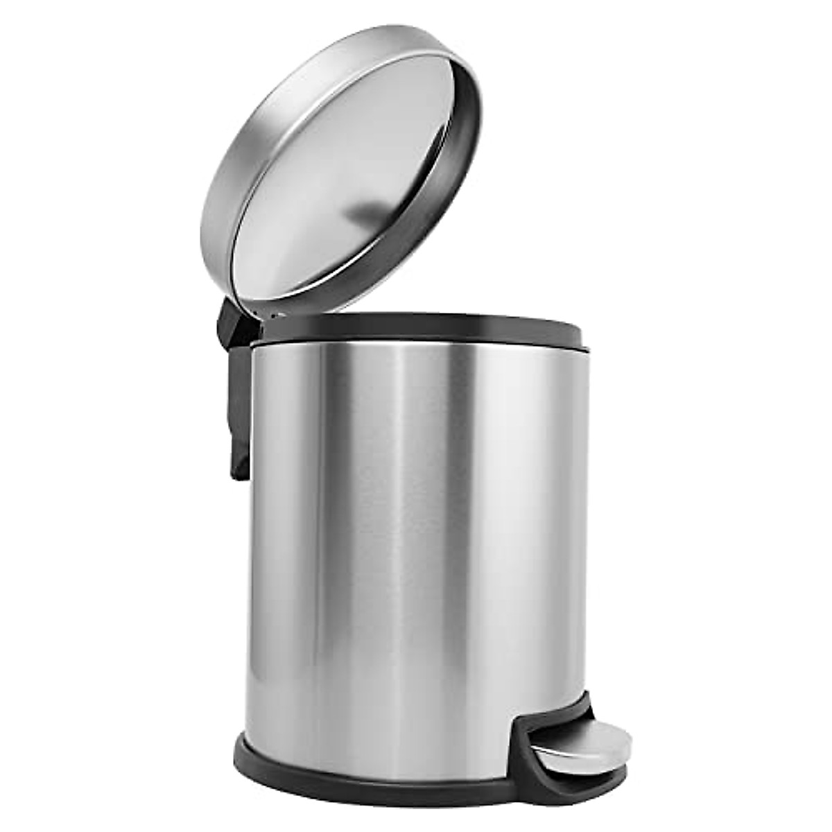 Innovaze 1.32 Gal./5 Liter Stainless Steel Round Step-on Trash Can for Bathroom and Office