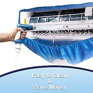 WANOSS Split Air Conditioning Cleaning Cover Bag with 10ft Water Pipe and Drain Outlet, Two Sides Support Plates Waterproof Panels Wall Mounted Air Conditioner Service Bag