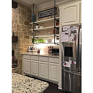 WGX Design For You Industrial Retro Wall Mount Iron Pipe Shelf Hung Bracket DIY Storage Shelving Bookshelf (2 Pcs 4Tier Hardware only)