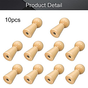 MroMax Natural Wooden Coat Hooks Wall Mounted -Vintage Single Organizer Hangers, Handmade Craft Hat Varnish Rack Pack of 10pcs