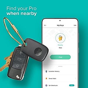 Tile Pro 1-Pack. Powerful Bluetooth Tracker, Keys Finder and Item Locator for Keys, Bags, and More; Up to 400 ft Range. Water-Resistant. Phone Finder. iOS and Android Compatible.