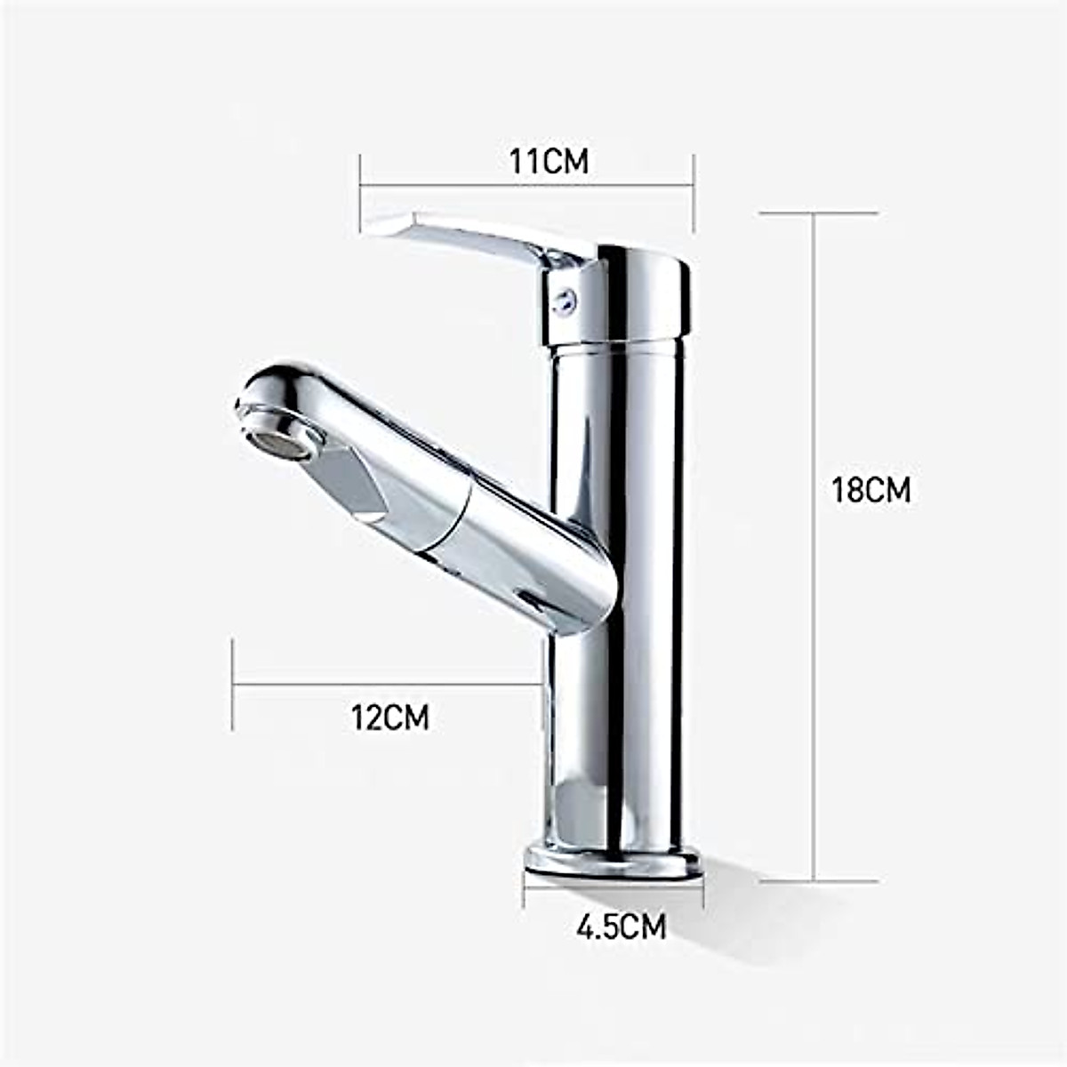 -Faucets,Basin Mixer Tap Basin Faucet, Copper Pull Out Bathroom Chrome Basin Faucet, Deck Mounted Cold Hot Water Sink Crane Mixer Taps for Bathroom Kitchen/Black/Hose Size 12