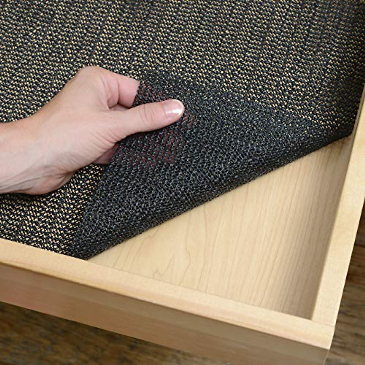 Con-Tact Brand Non-Adhesive Shelf, Cabinet and Drawer Liner, 12" x 5', Black