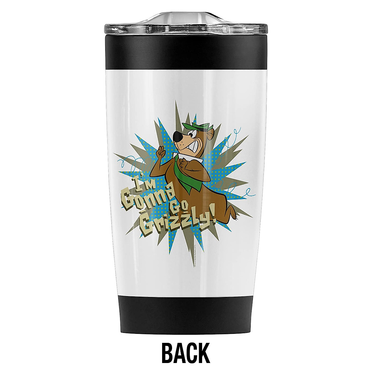 Logovision Yogi Bear Going Grizzly Stainless Steel Tumbler 20 oz Coffee Travel Mug/Cup, Vacuum Insulated & Double Wall with Leakproof Sliding Lid | Great for Hot Drinks and Cold Beverages