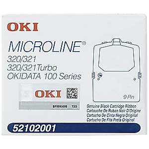 Okidata Black Nylon Ribbon for Microline 320/321 Printers -5/6-Inch x 2 Yards