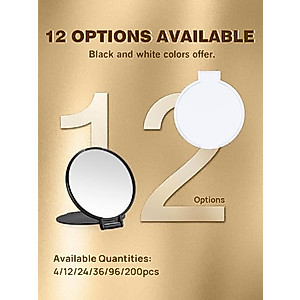 Qislee Compact Mirror Bulk, Round Makeup Bulk Compact Mirrors for Purse, Set of 36 (White)