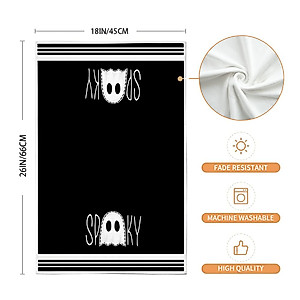 ARKENY Halloween Kitchen Dish Towels Set of 2,Black Ghost Bowknot 18x26 Inch Drying Dishcloth,Farmhouse Home Decoration AD132