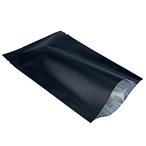 200 Pieces Mylar Bags Open Top Food Storage Bags Matte Foil Bag Flat Heat Vacuum Seal Aluminum Pouch for Candy Coffee Packing (3.54x5.12 inch, Matte Black)