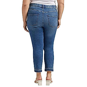 JAG Jeans Women's Plus Size Valentina Pull-on Straight Cropped Jean, Blue Luster, 16 Plus