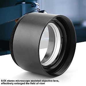0.5X Auxiliary Objective Lens,Stereo Microscope Objective Lens,Microscope Objective Lens for Industry Video Microscope,48mm Mounting 0.5X Objective Lens,Double The Magnification