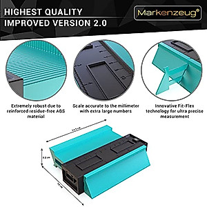 Markenzeug® Original Premium Contour Gauge – Improved Concept 2021 – Large Contour Measuring Machine and Marking Aid Tool– Duplicator Contour Knife, Profile Gauge Knife 130 mm for Laminate, Tiles & co