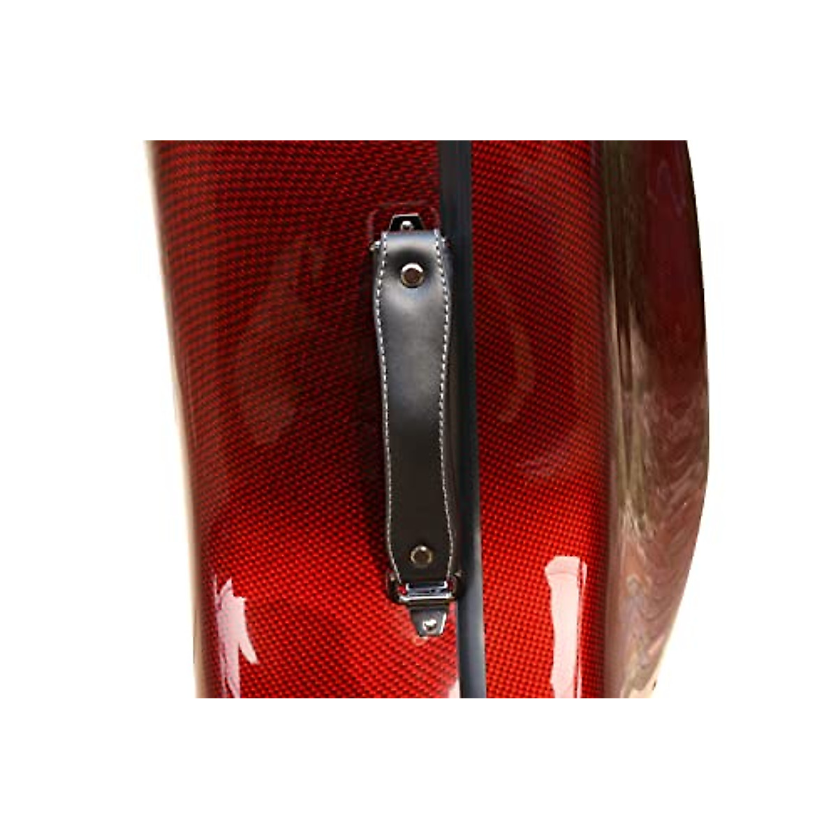 Hard Cello Case 4/4 Full Size Mixed Carbon Fiber Strong & Ultralight Cello Box with 2 Bow Holders & 2 Strong Handle & 2 Back Straps & Wheels Cello Bag (Red)