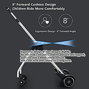 khukam Children's Ride-On Suitcase, Kids Luggage Set, Fashion Travel Suitcase, Student Trolley Boarding Suitcase, Toy Box, 2-in-1 Trolley Case & Baby Stroller, Black