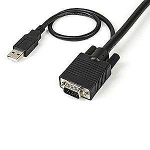 StarTech.com 2 Port USB VGA Cable KVM Switch - USB Powered with Remote Switch - KVM with VGA - Dual Port VGA KVM Switch (SV211USB),Black