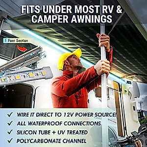 LATCH.IT RV Awning Lights | 20’ V2.1 DIY Kit LED Awning Lights for RV & Campers | IP68 Waterproof RV LED Lights Exterior| The Most Complete Camper Awning Lights Kit in The Market!