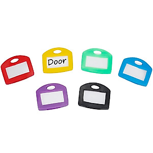 Uniclife 1 Inch Key Cap Tags in 6 Assorted Colors Key Identifier Covers with Blank Paper Labels for Standard Flat House Keys (Not Suitable for Odd-Shaped Keys), 24 Pack