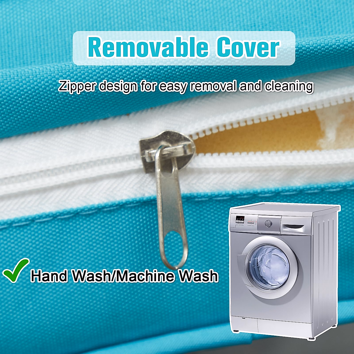 Kinsunny Outdoor Cushion Covers for Patio Furniture 7 Piece Set, Replacement Cushion Slipcovers for Rattan Sectional Couch, Patio Seat Covers with Zipper, Water Resissant, Only Cover, Turquoise