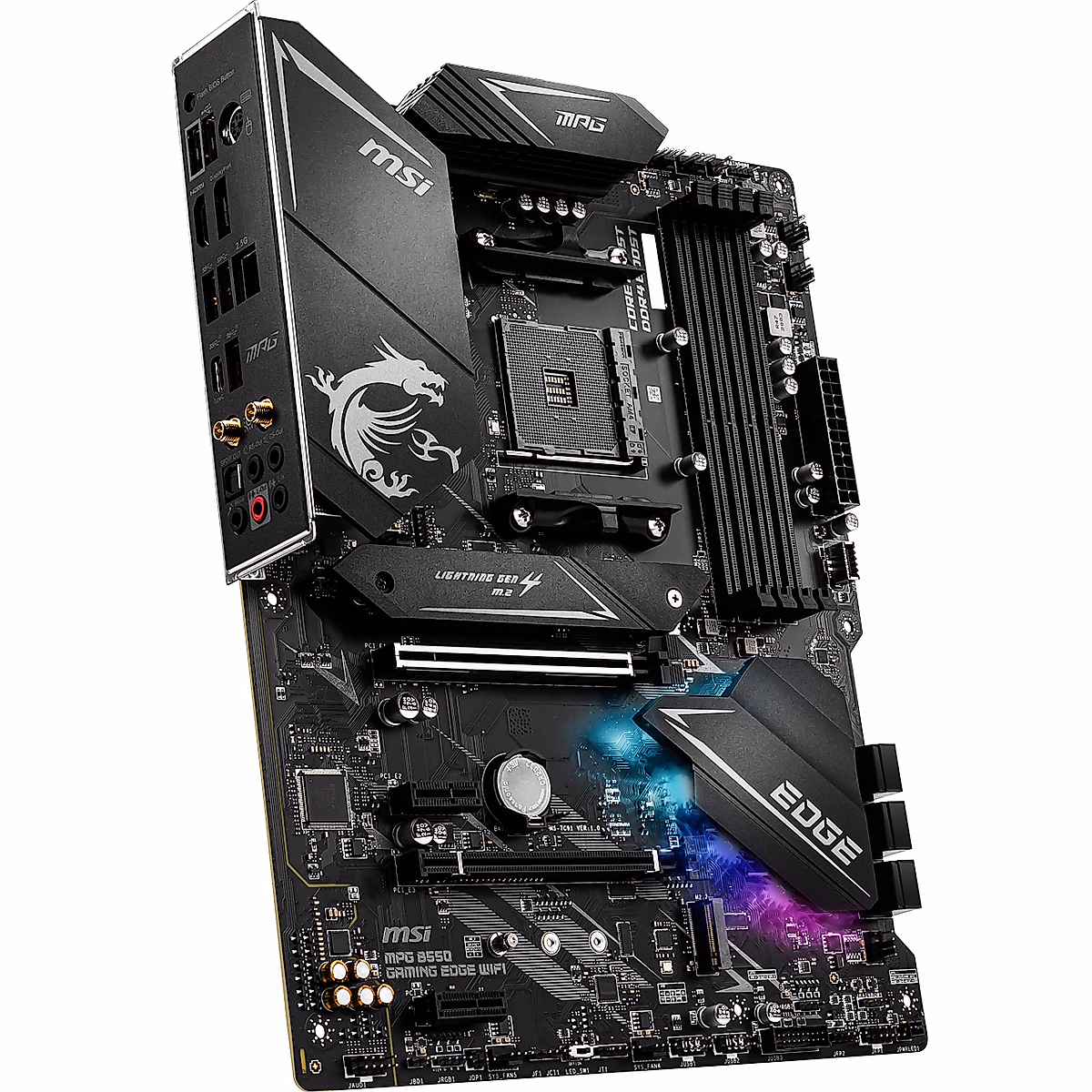 MSI MPG B550 GAMING EDGE WIFI Gaming Motherboard (AMD AM4, DDR4, PCIe 4.0, SATA 6Gb/s, M.2, USB 3.2 Gen 2, AX Wi-Fi 6, HDMI/DP, ATX, AMD Ryzen 5000 Series processors)
