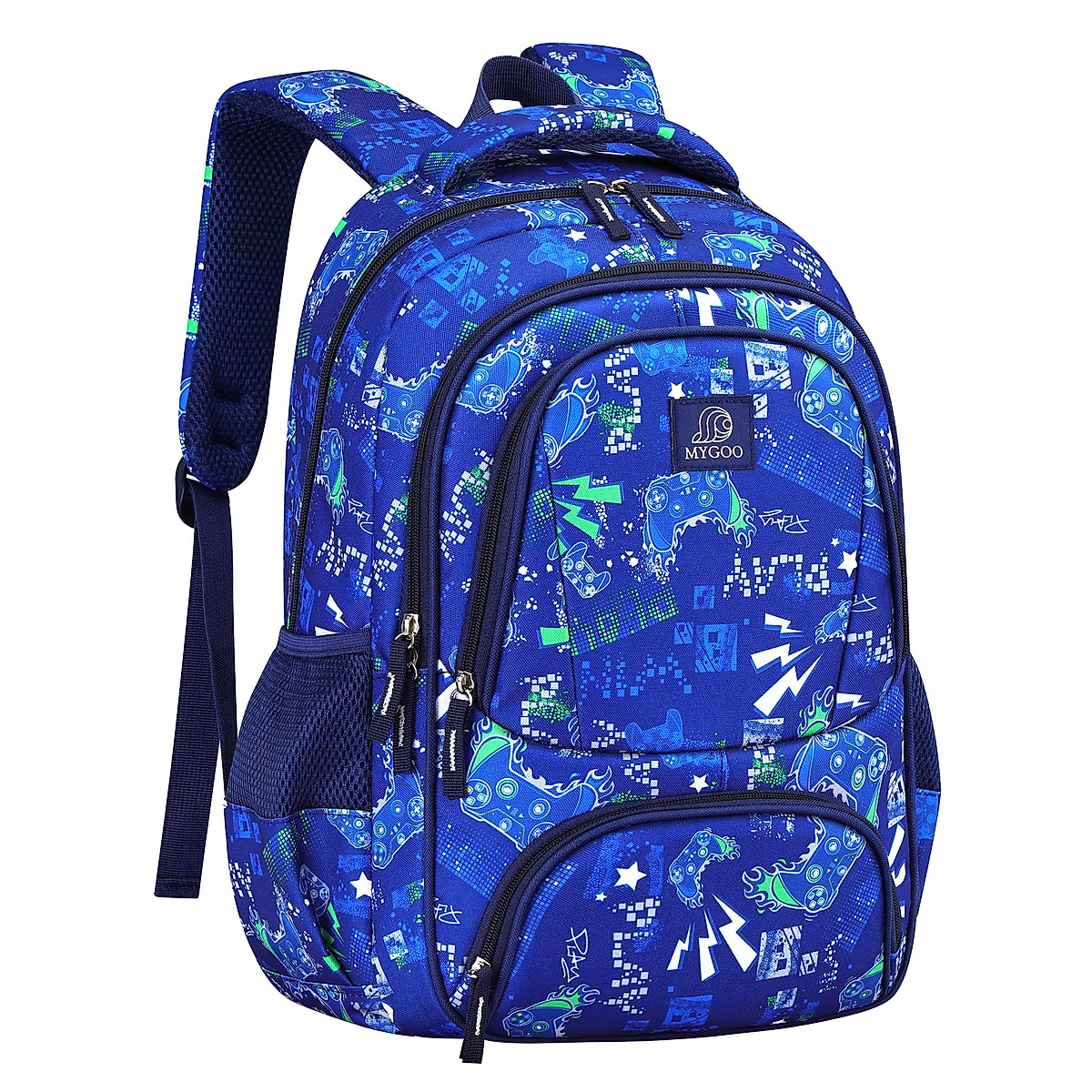 MYGOO Kids Backpack for Boys | Primary School Backpack for Teen | Doubleday Collection | 17" tall | Gamer Blue