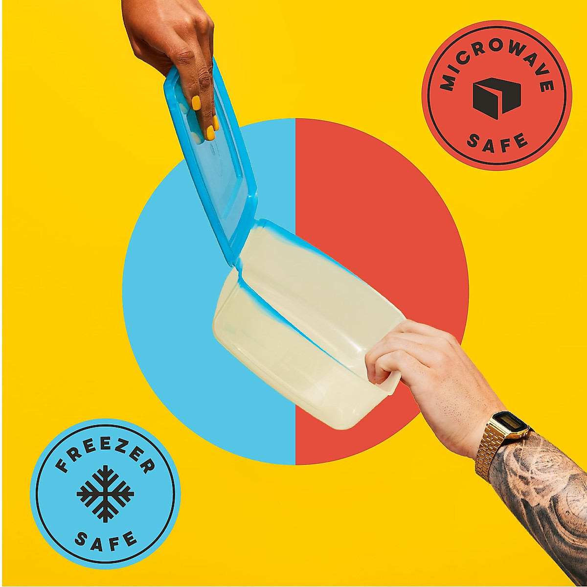 Mr. Lid Premium Attached Storage Containers | Permanently Attached Plastic Lid, Never Lose | Space Saving (17 Piece Set)