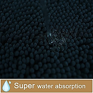 wyewye Bathroom Rugs, Ultra Soft Bathroom Rugs Sets 3 Piece Soft Shaggy Bathroom mats, Super Absorbent and Thick, Non-Slip, Machine Washable, Bath Mats for Bathroom Floor, Tub and Shower (Black)