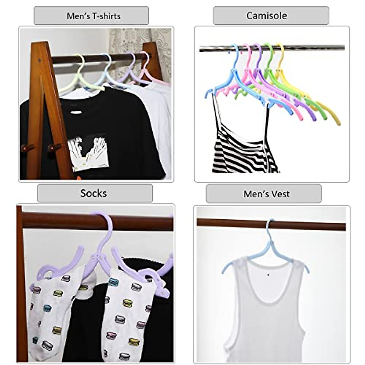 20 Pcs Portable Folding Travel Clothes Hangers, Foldable Clothes Drying Rack for Travel
