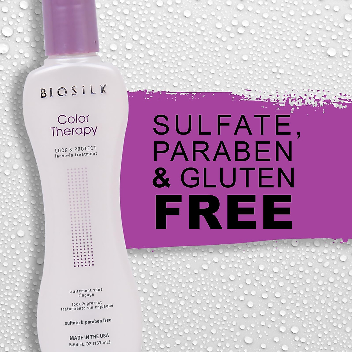 BioSilk Color Therapy Lock & Protect, Prevents Color Loss & Strengthens Hair, Keeps Color Vibrant & Rich, Sulfate, Paraben & Cruelty-Free, 5.64 Oz