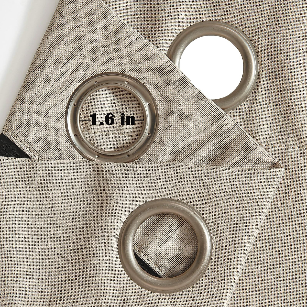 jinchan Linen Textured Curtain for Living Room Darkening 84 Inch Long Bedroom Curtains Thermal Insulated Curtains Greyish Beige Curtains Grommet Top Window Curtains 1 Panel