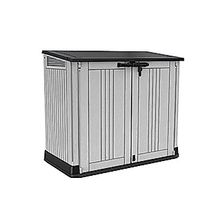 Keter Store-It-Out Prime 4.3 x 3.7 ft. Outdoor Resin Storage Shed with Easy Lift Hinges, Perfect for Yard Tools, Pool Toys and Garden Accessories, Grey