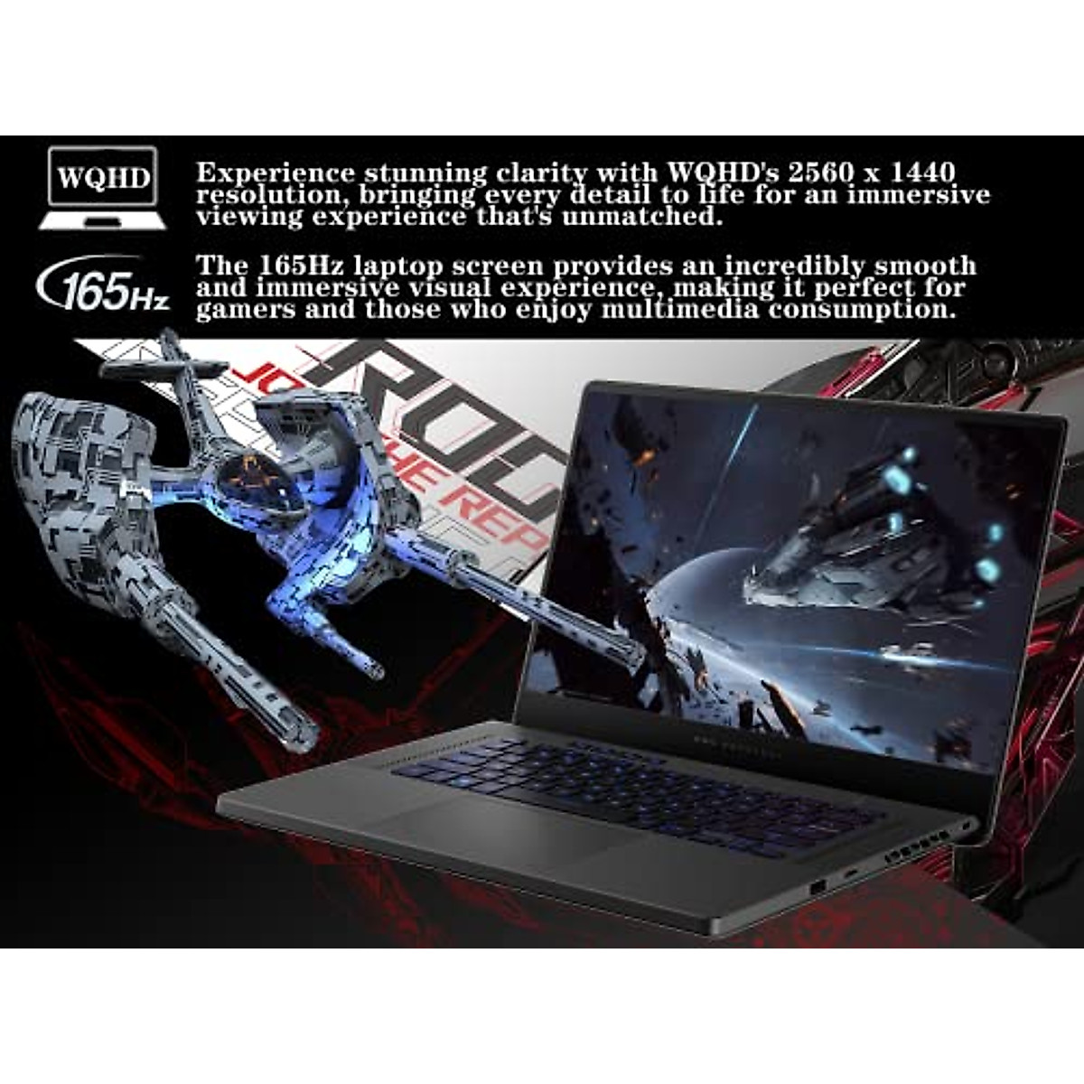 Asus 2023 ROG Zephyrus 15.6/ inch WQHD 165Hz Gaming Laptop, AMD Ryzen 9 6900HS, 40GB DDR5 RAM, 4TB PCIe SSD, RGB Backlit Keyboard, GeForce RTX 3060, Win 11, Gray, 32GB SnowBell USB Card