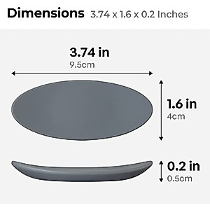 Carrotez Small Silicone Coffee Spoon Rest 2 pcs (0.2" x 1.6" x 3.74"), Spoon Holder Flexible almond-Shaped for Next to Coffee Maker - Kitchen Utensil Rest, Deep Grey