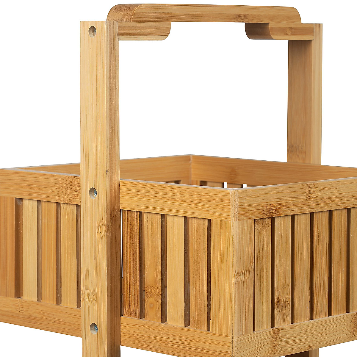 Organize It All Basket Bamboo Bathroom Storage, Brown