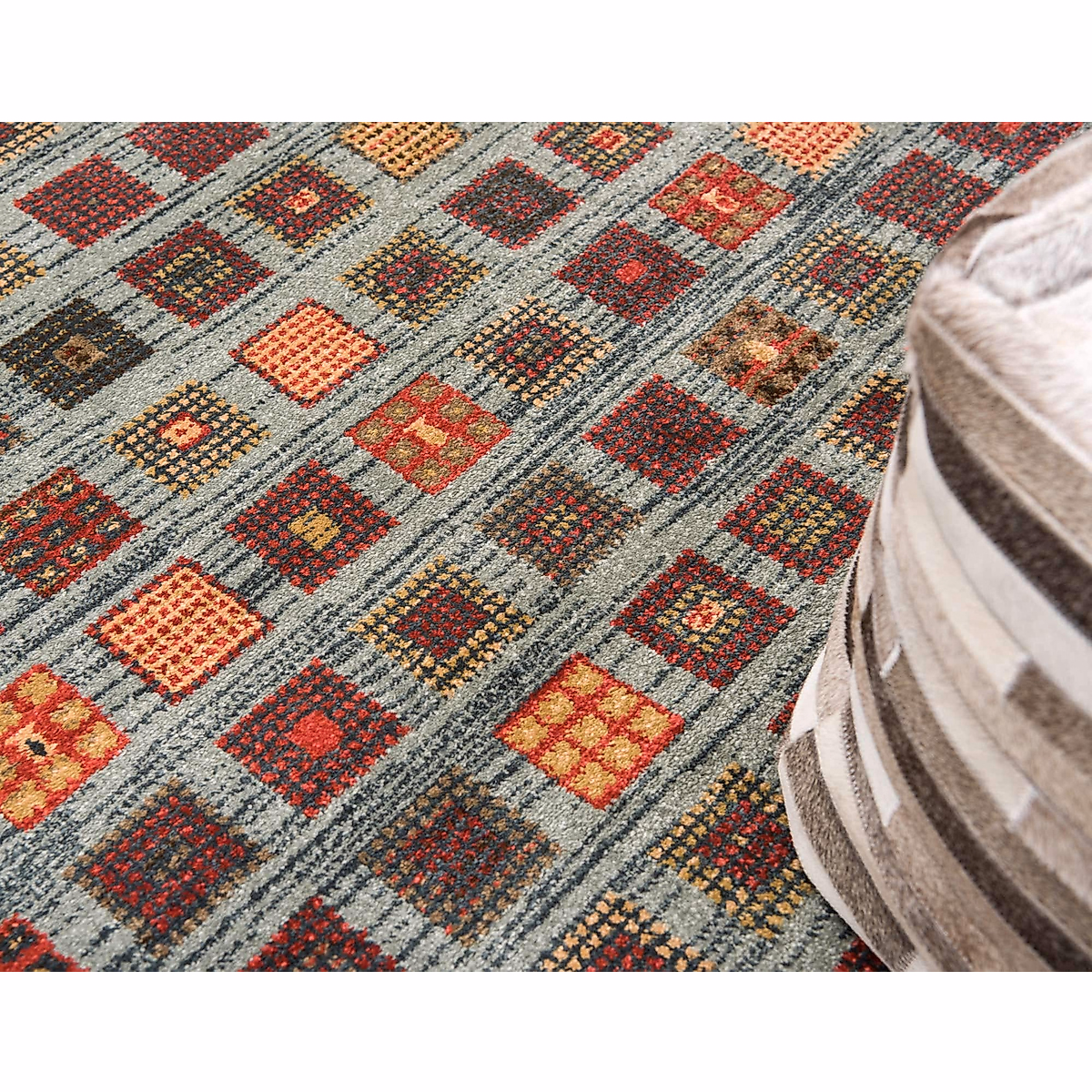 Unique Loom Fars Collection Modern Classic Geometric Tribal Inspired Design Area Rug, Rectangular 7' 1" x 10' 0", Light Blue/Navy Blue