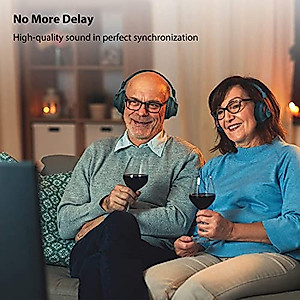 Avantree HT5009 & Audition, Bundle - Wireless Over-Ear Headphones for TV Sharing (2 Pack) & a Bluetooth Transmitter with Bypass for Digital Optical, RCA, 3.5mm AUX Port TVs, No Audio Delay, Long Range
