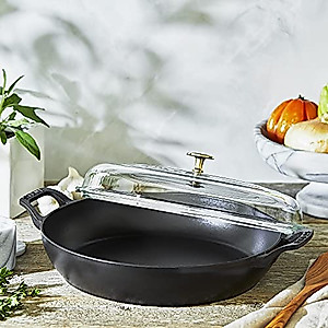 STAUB Braiser with Glass Lid, 3.5-Qt, Matte Black
