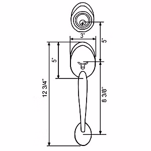eBuilderDirect Satin Nickel Lock Door Lever Handle Entry/Privacy/Passage/Dummy/Deadbolt/Handleset 835DC (Front Door Handle Set Keyed Alike)