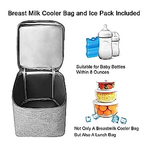 Hamtery Bottle Warmer Backpack with Breastmilk Cooler Bag, Diaper Bag Backpack for Mom and Dad, Fits Most Brands of Portable Bottle Warmer for Travel and 4 Baby Bottles up to 8 Ounces