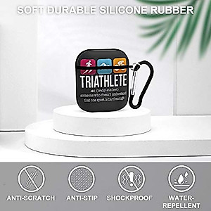 Triathlete Definition Triathlon Airpods Case Cover for Apple AirPods 2&1 Cute Airpod Case for Boys Girls Silicone Protective Skin Airpods Accessories with Keychain