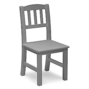 Delta Children Kids Wood Desk with Hutch and Chair - includes Cork Bulletin Board, Cubbies and Cutouts for Cords & Wires - Childrens Study/Computer/Writing Workstation (for Ages 5-12), Grey