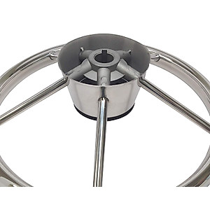 Marine Boat 5 Spoke Steering Wheel W/Turning KNOB 13 1/2" Dia Stainless Steel