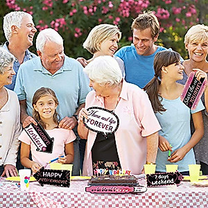 Retirement Party Decorations Happy Retirement Banner Hanging Decorations Retirement Theme Yard Sign Pink Retirement Decorations for Women, 10 Pieces Hanging Cards Decorating Kit