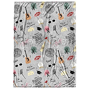 Jay Franco Schitt's Creek Iconic Moments Throw Blanket - Measures 50 x 70 inches - Fade Resistant Super Soft Fleece Bedding (Official Schitt's Creek Product)