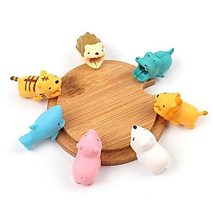 Borang Cable Protector Animal Bites 12 Pcs for iPhone, Samsung, Android Charger and Ipad USB Cord, Phone Accessory Protect Charger, Cute Animals Shark Tiger Rabbit Etc, Charging Savers Procedures
