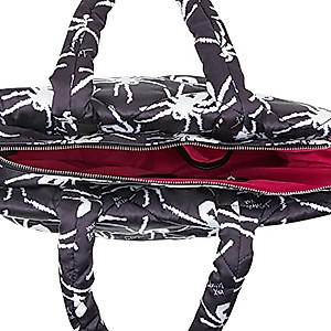 Betsey Johnson Holding Pattern Pillow Tote, Black/White