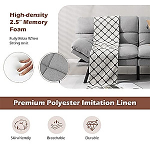 Sofas Convertible Futon Sofa Bed Memory Foam Couch Sleeper W/Adjustable Armrest Grey