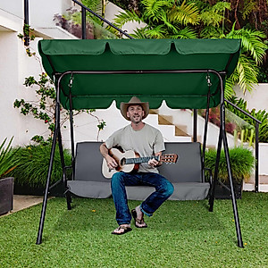 Yescom 64"x47" Deluxe Outdoor Swing Canopy Replacement UV30+ 180gsm Porch Top Cover for Patio Yard Seat Green