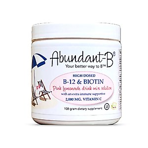 Sufficient-C Abundant-B High-Dose Methyl B-12 and Biotin Pink Lemonade Energy Drink Mix Solution - Flavor w/Function in Each Refreshing sip!