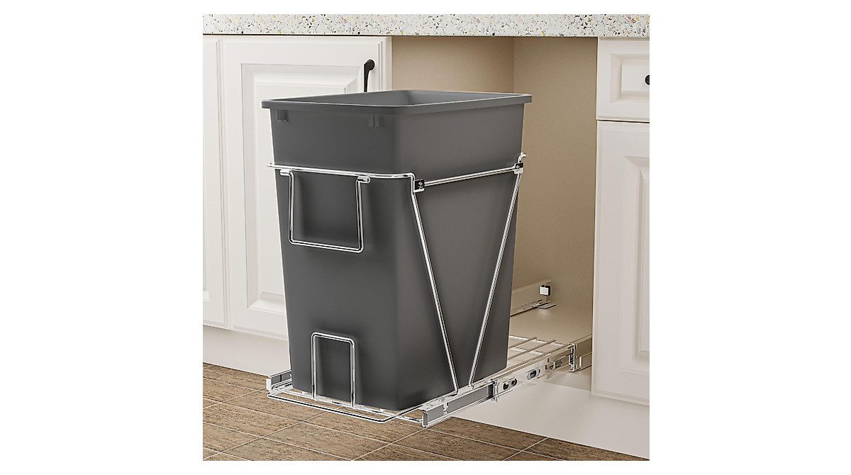 ROOMTEC Pull Out Trash Can Organizer - 35 Qt Capacity