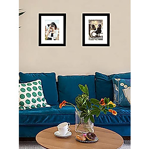 Picrit 8x10 Picture Frame Set of 12, Display 5x7 with Mat or 8x10 Without Mat, Photo Frames for Wall Mounting or Table Top Display, Black.