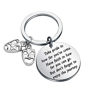 FUSTMW Drama Keychain Theater Gift Comedy Tragedy Masks Keychain Drama Graduation Gifts for Drama Students Actor Actress Gift